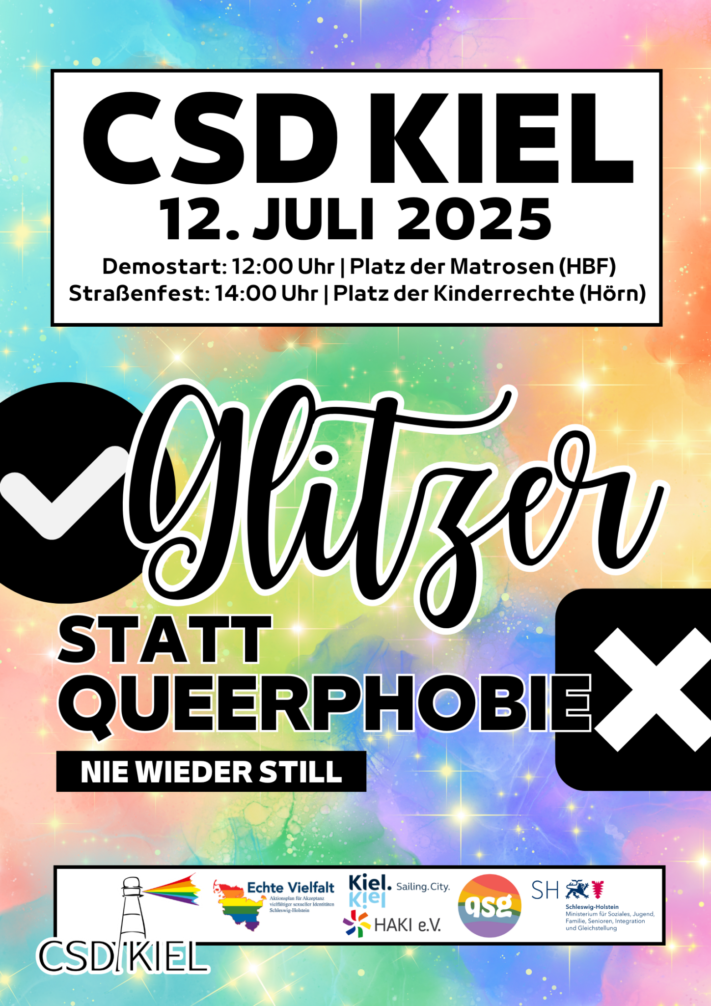 CSD Kiel 2025: Glitzer statt Queerphobie – CSD Kiel